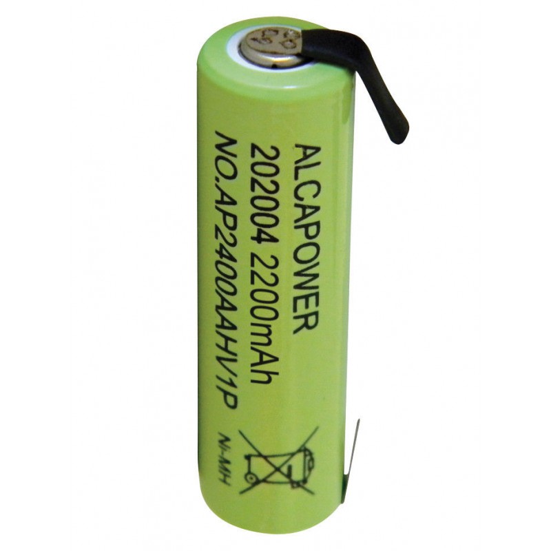 Batteria AA stilo Ni-Mh ricaricabile 2200 mAh terminali a saldare alta ...